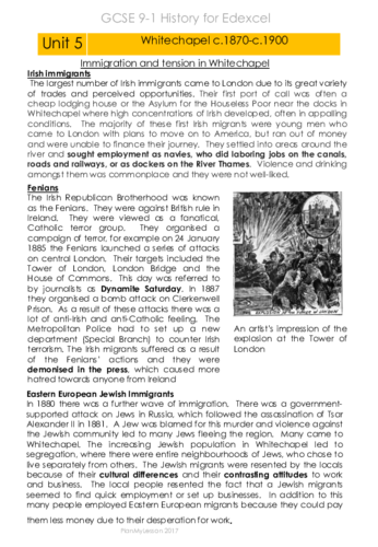 Edexcel GCSEWhitechapel, c1870-c1900. L4: How did immigration make ...