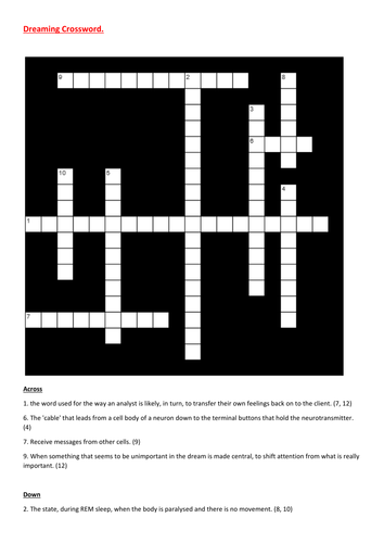 Psychology crosswords | Teaching Resources