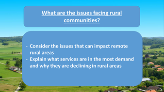 Rural and Urban links (Theme 2): Issues in rural areas and rural ...