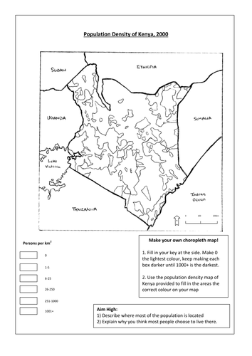 KS3 Africa Case Study- Population Density and Distribution of Kenya ...
