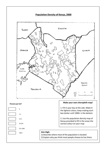 KS3 Africa Case Study- Population Density and Distribution of Kenya ...