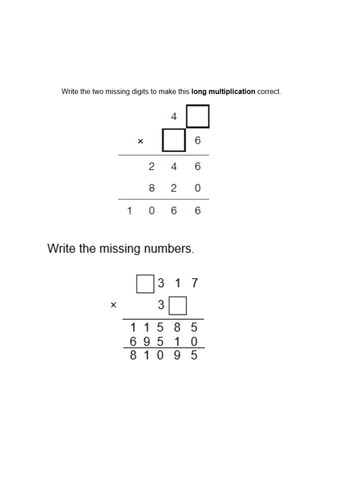 Long Multiplication Y5/6 | Teaching Resources