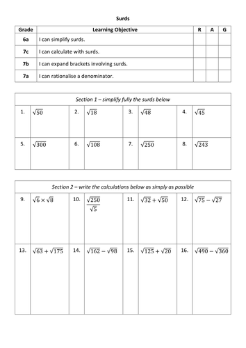Levelled/Graded Worksheets - Number - Editable | Teaching Resources