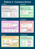 Python 3 common errors | Teaching Resources