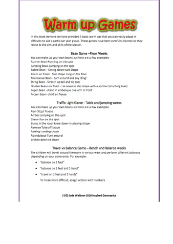 KS2 AUTUMN SESSION PLANS FOR GYMNASTICS | Teaching Resources