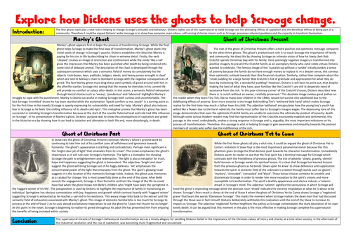 Ghosts Grade 9 Analysis in A Christmas Carol | Teaching Resources
