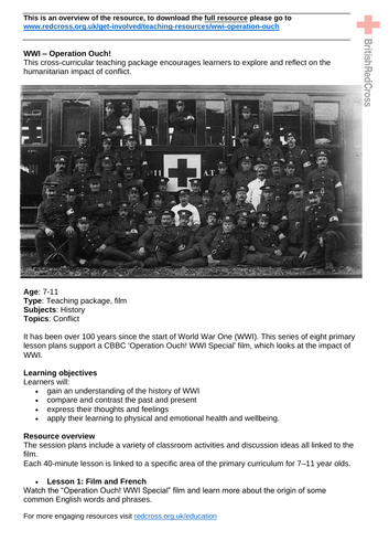 World War One: Operation Ouch | Teaching Resources