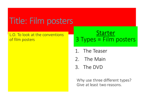 Film Posters Analysis - reading assessment | Teaching Resources