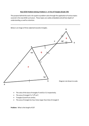 New GCSE Problem Solving: Problem 2 - A Trio of Triangles (Grade 7/8 ...