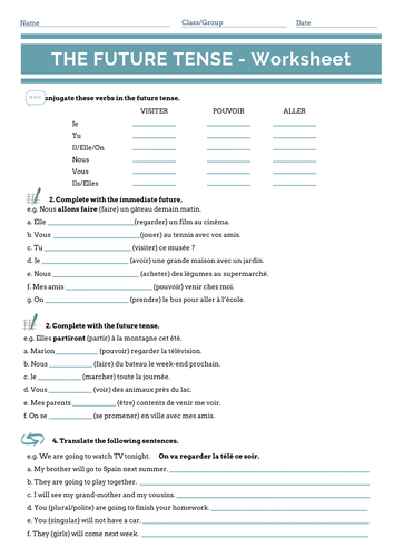 GCSE French revision future tense and immediate future | Teaching Resources