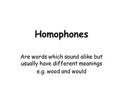 Homophones. A series of starters, worksheets and activities designed to ...