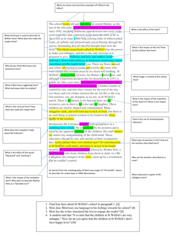 AQA 1-9 Paper 1 Section A-Extract from Autobiography by Morrissey ...