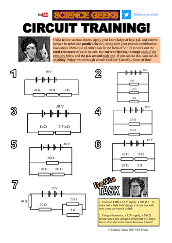 A LEVEL PHYSICS - CIRCUIT TRAINING! CURRENT, P.D. and RESISTANCE ...