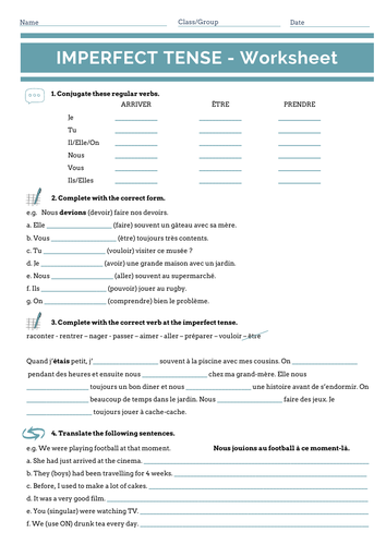 GCSE French revision the imperfect tense | Teaching Resources GCSE French revision the imperfect tense | Teaching Resources