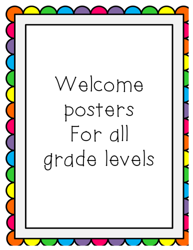 Welcome Posters - cute little posters to welcome students to their new ...