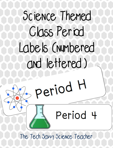 Science Themed Class Period Labels (numbered and lettered) | Teaching ...