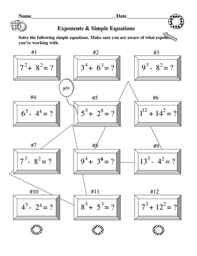 Exponents and Equations PLUS Exponents Challenge | Teaching Resources