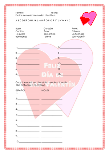 Saint Valentine´s Day- Día de San Valentin Worksheet booklet | Teaching ...