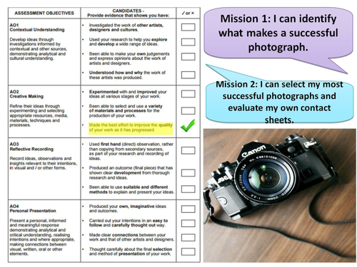 Photography Evaluating Photos & Contact Sheets | Teaching Resources