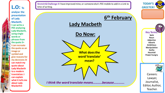 Analysing the presentation of Lady Macbeth PEE and plasticine modelling ...