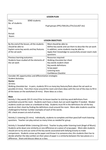Defying Gravity Consolidation Lesson | Teaching Resources