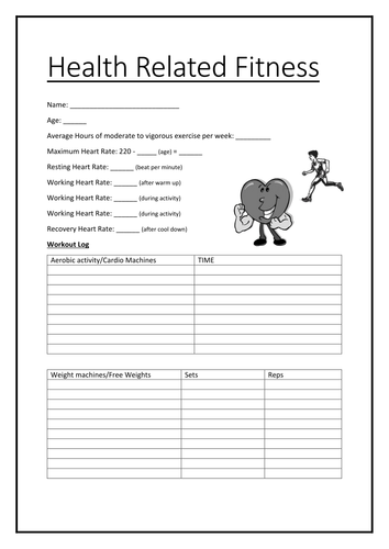 Health related fitness worksheet key stage 3 and 4 | Teaching Resources