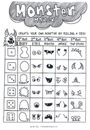 Monster Maker | Drawing Practice - Dice Activity Sheet | Teaching Resources