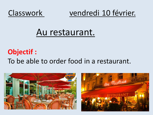 Au restaurant. | Teaching Resources