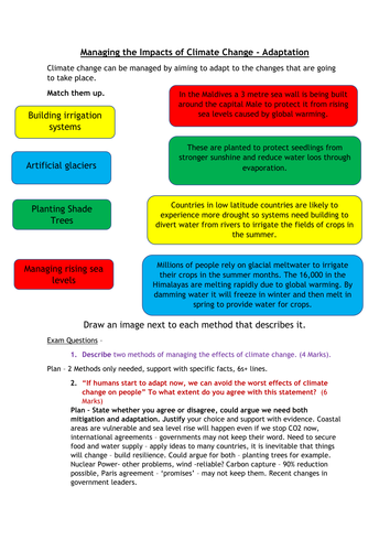 GCSE AQA 9-1: Climate Change - Management of climate change through ...