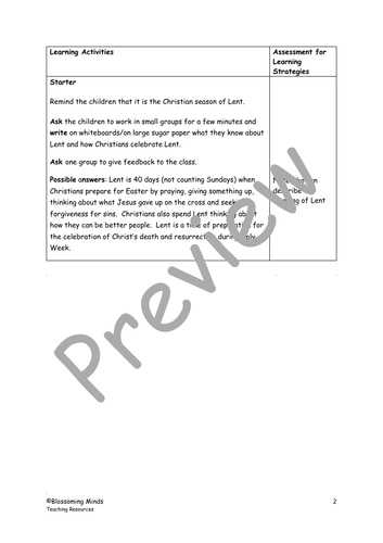 Lent Lesson - Giving Something Up - KS2 | Teaching Resources