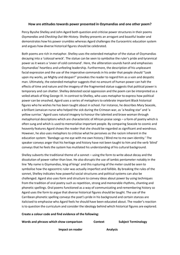 AQA Power and Conflict Poetry. Example essay. | Teaching Resources