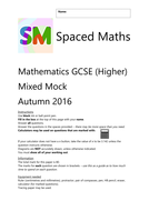 GCSE 9-1 Mathematics Mock Exam (Higher) | Teaching Resources