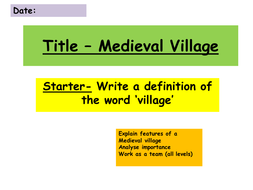 Medieval Village lesson | Teaching Resources