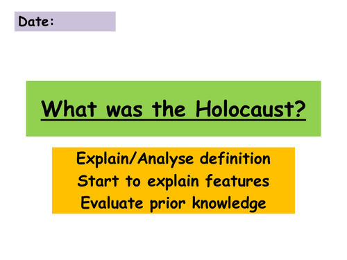 What was the Holocaust? Introduction lesson. | Teaching Resources