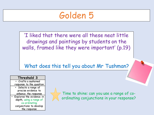 Wonder by RJ Palacio - Close Reading Lesson 2 - Mr Tushman | Teaching ...