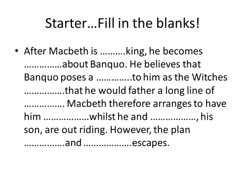 Banquo's Ghost Scene Macbeth Act 3, Scene 4 | Teaching Resources