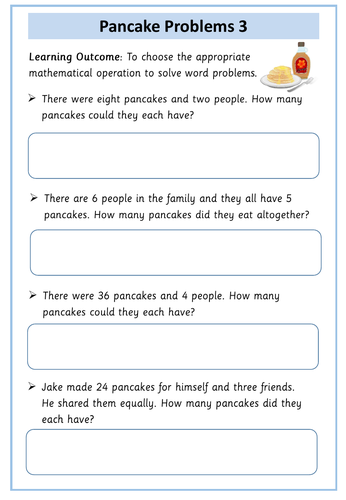 Pancake Day Maths Word Problems | Teaching Resources