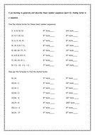 Generate and describe linear number sequences - KS2 algebra. | Teaching ...