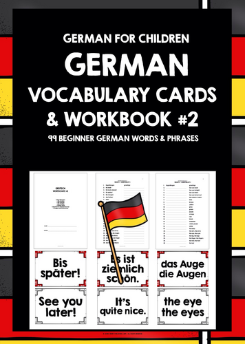 GERMAN VOCABULARY CARDS & WORKBOOK #2 | Teaching Resources