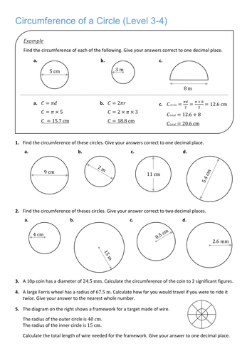 Circumference of a Circle (Level 3-4) | Teaching Resources