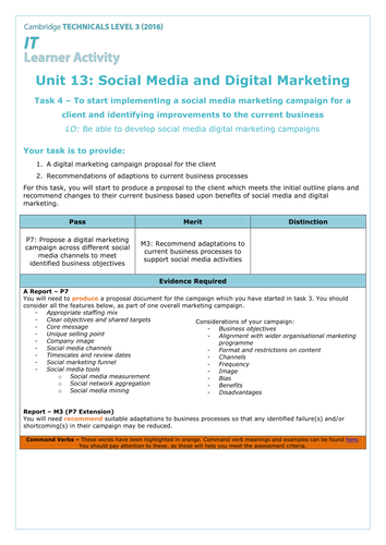 Cambridge Technical Level 3 2016 - IT Student Assignment Unit 13 ...