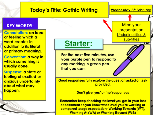Gothic Writing Differentiated Lesson | Teaching Resources