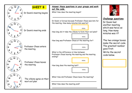 Comparing 12 hour time lesson, differentiated group activity sheets and ...