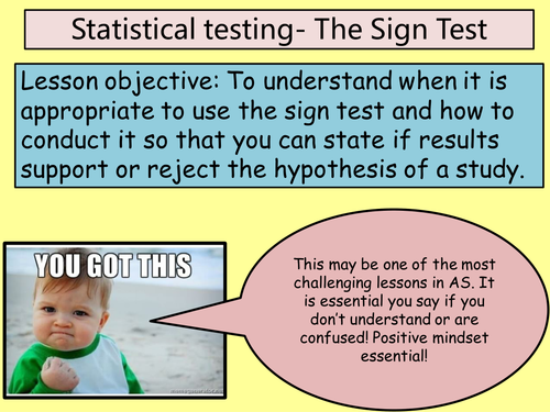 Sign test worksheet and powerpoint Research Methods Psychology ...