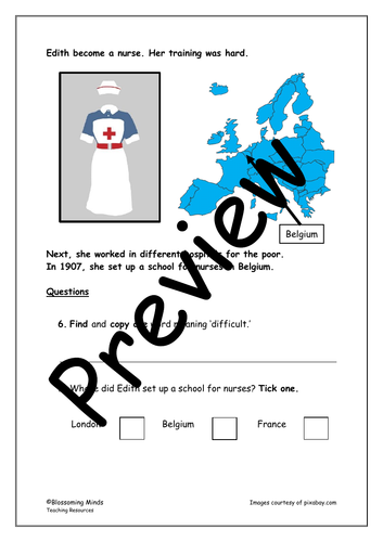 Edith Cavell SATs style comprehension - Year 2 - Women's History Month ...