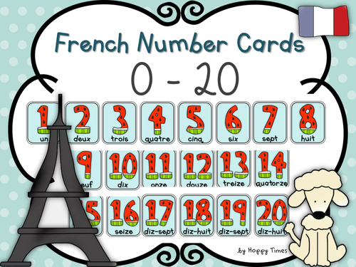 French Numbers 0 - 20 Cards / Posters | Teaching Resources