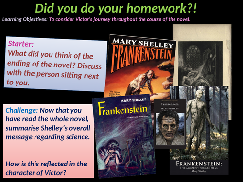 30 hours of lessons - Frankenstein by Mary Shelley - A-Level A-grade or ...