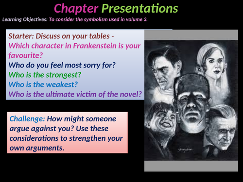 30 hours of lessons - Frankenstein by Mary Shelley - A-Level A-grade or ...