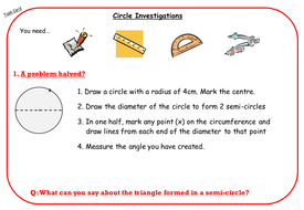 Circle Theorems Investigation Task | Teaching Resources