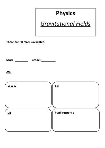 Gravitational Fields - A Level Physics Revision Booklet + Exam ...